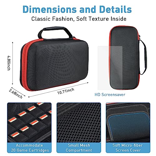 Caikvwen Switch Case, Compatible With Nintendo Switch Oled Case, Classic Switch Oled Carrying Case, Portable Switch Oled Carrying Case for Nintendo, Multi Card Slot High Capacity Switch Traveling Case