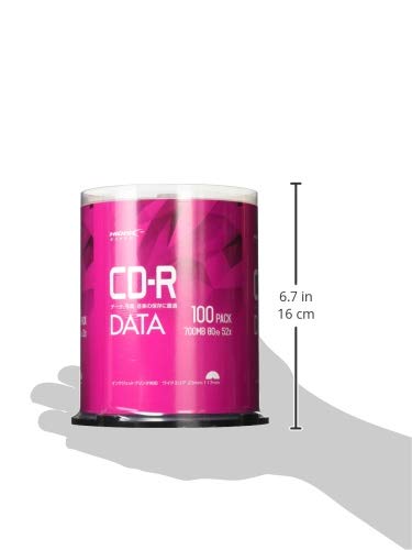 HI-DISC VVDCR80GP100 CD-R Data 700MB 80min 52x Speed 100 Sheets Compatible with Inkjet Printers