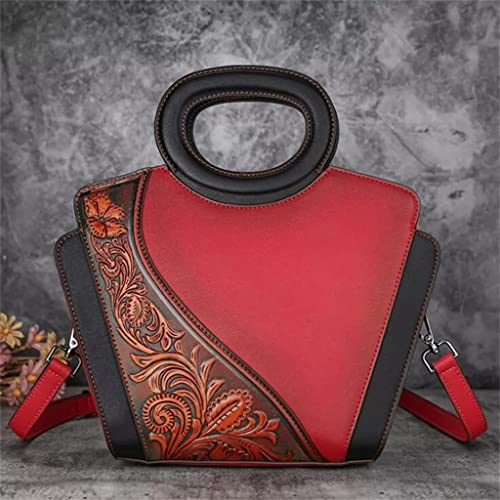 AENY Women's Retro Handbag Women's Multi-Function Embossed Shoulder Bag Retro Tote Bag (Color : Gray, Size : As Shown in The Figure)