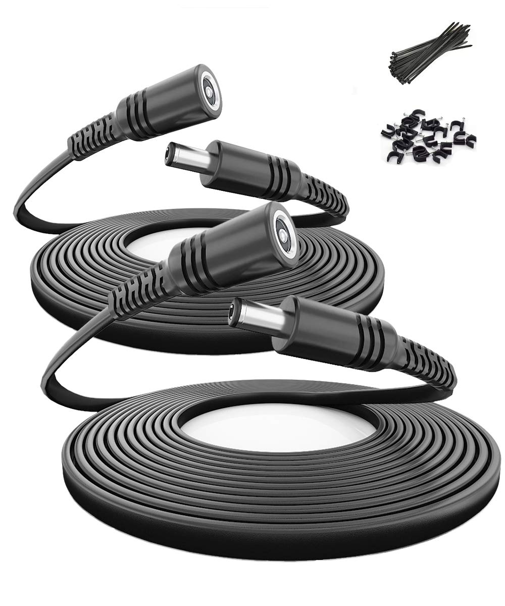 Itramax 30ft 12V DC Extension Cable 2Pack,Power Supply Extension Cord 2.1mm x 5.5mm 5521 DC Adapter Flat Female to Male Extender Wire for IP Network,CCTV Security Camera,DVRs,5V,9V,24V,Volt,25