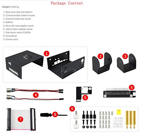XYGStudy Jetson Nano 2GB Metal Case (E) with Camera Holder and Invisible Cooling Fan Design Specialized for Jetson Nano 2GB Developer Kit Only