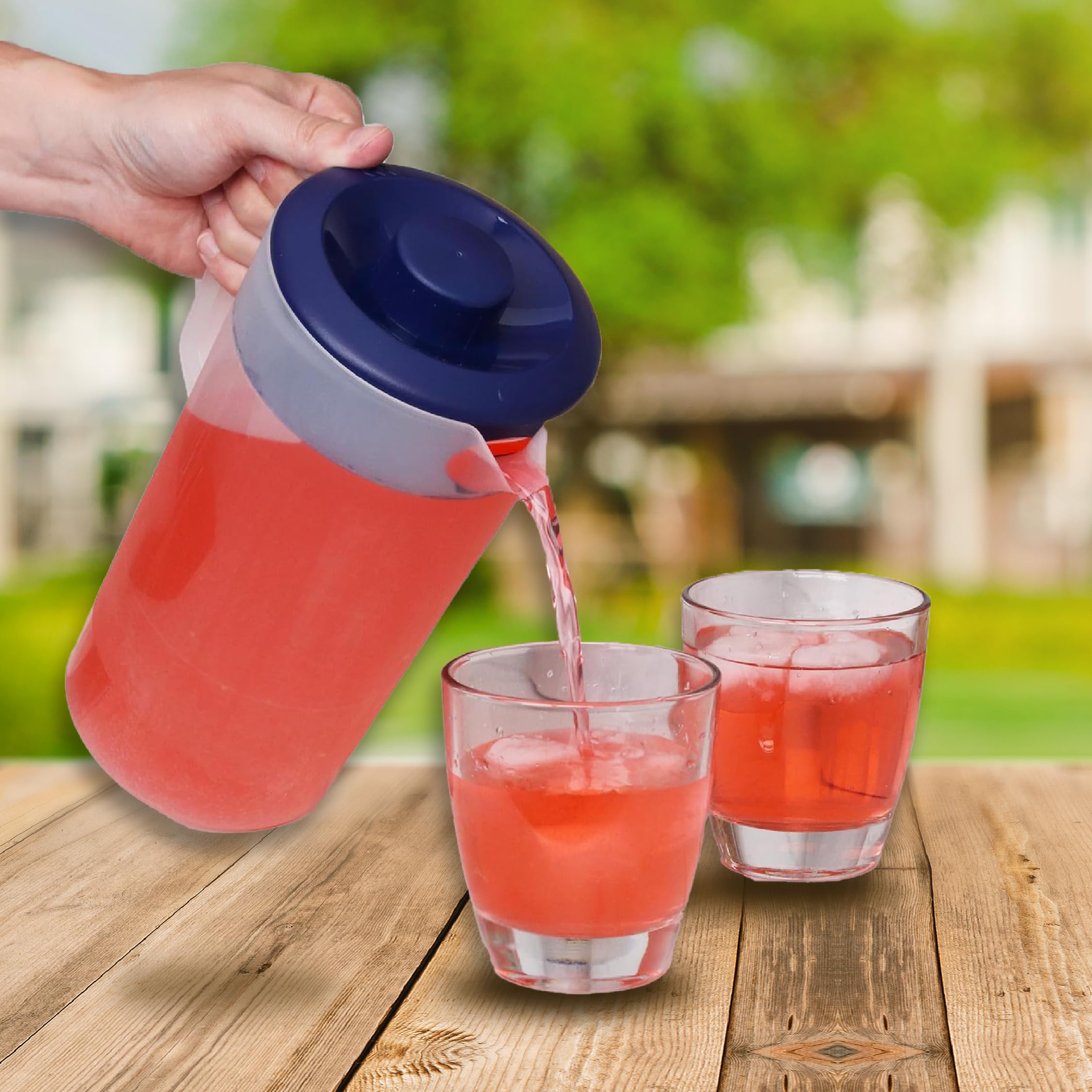 Water Pitcher with Lid 1 Gallon Pitcher, Clear Plastic Pitcher with Flip-top Spout Lids, Iced Tea Pitcher for Fridge, Freezer/Dishwasher Safe, BPA Free & Phthalate Free