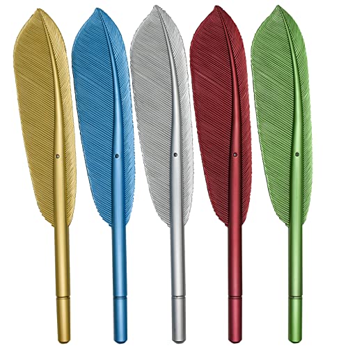 Maydahui 20PCS Feather Rollerball Pen Artificial Wing Pens Creative Desktop Decoration Black Ink 5 Colors for Office School Teachers Students