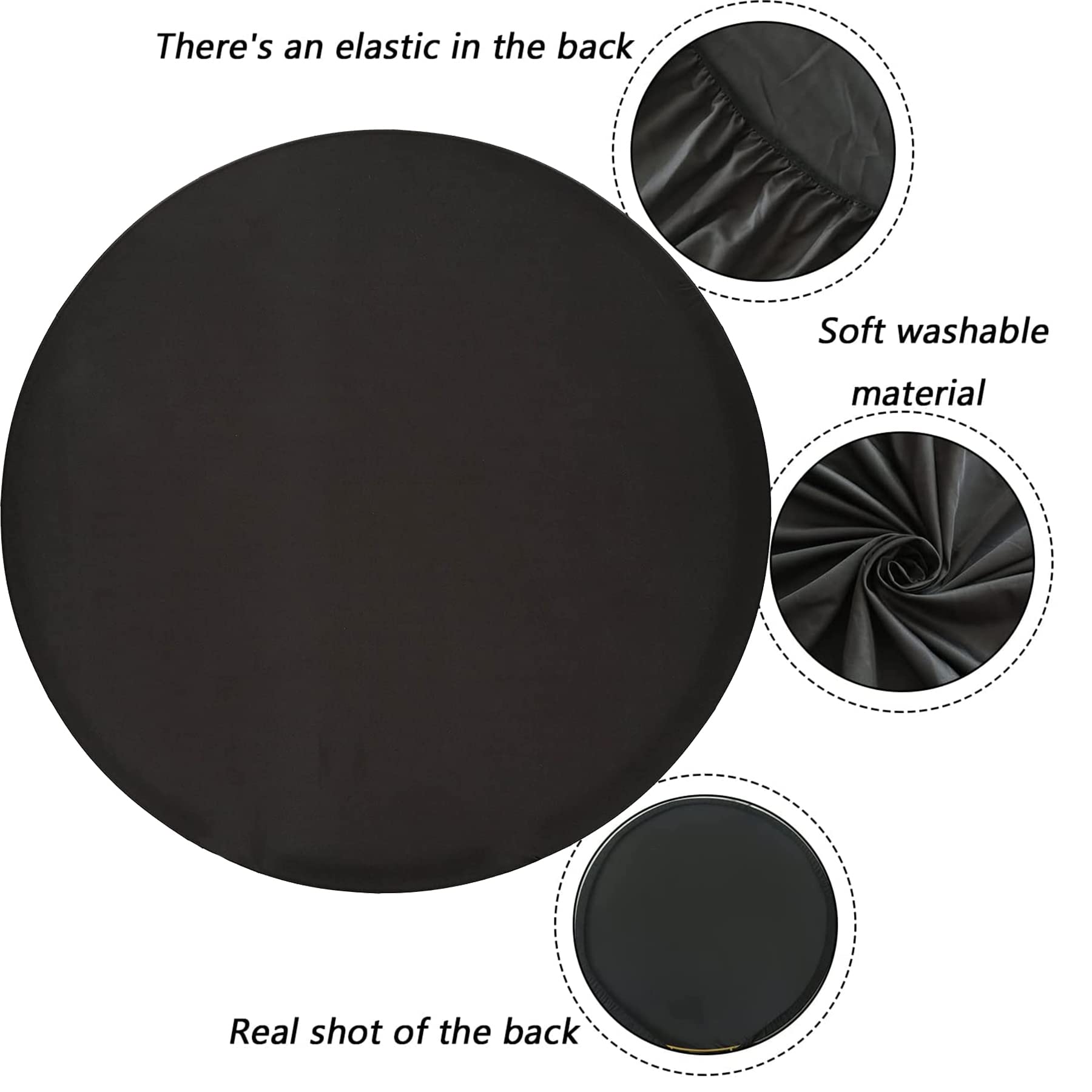 7.5ft Black Round Backdrop Cover Arch Circle Background Cover for Graduation Birthday Party Wedding Decorations