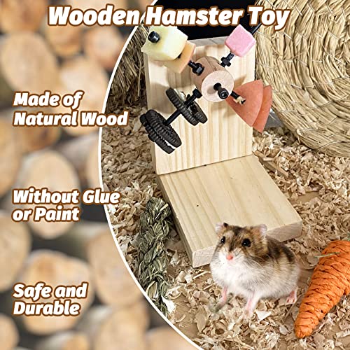 BNOSDM Wooden Foraging Toy for Small Animals Hamster Enrichment Foraging Toys Interactive Spin Guinea Pig Puzzle Toy for Dwarf Hamster Guinea Pig Chinchilla Rat Rabbit Chinchilla Bunny