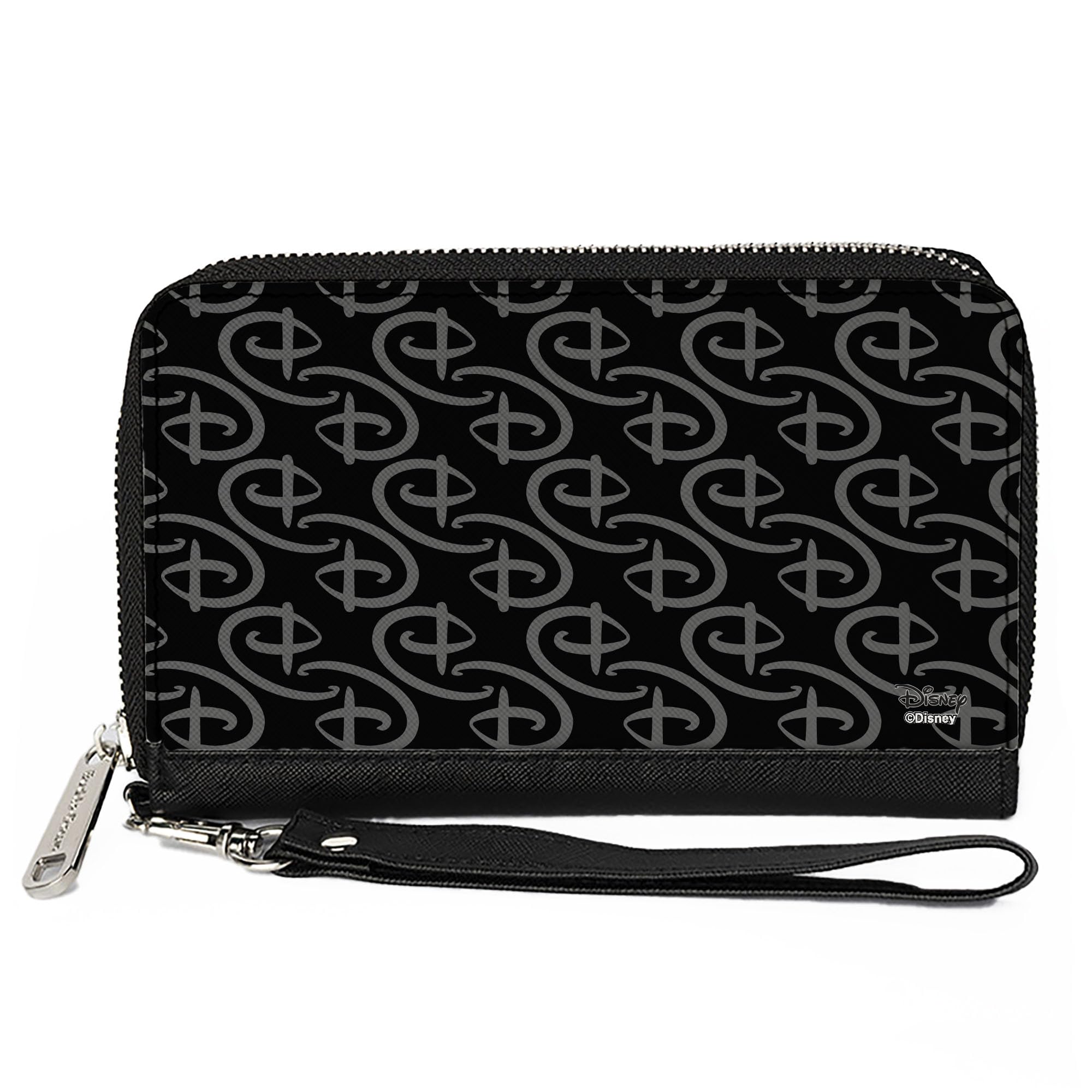 Buckle-Down Women's PU Zip Around Wallet Rectangle-Disney Signature D, 7.5"x4.5"