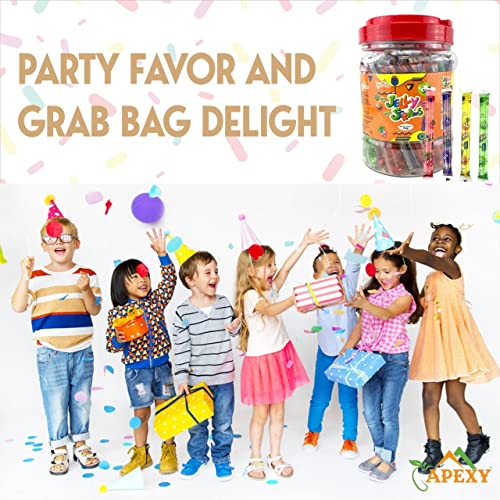 Apexy Jelly Straws, Fruit Jelly Filled Strips, Tiktok Candy Trend Items, Assorted Fruit Jelly Sticks, 35.27oz (1000g)