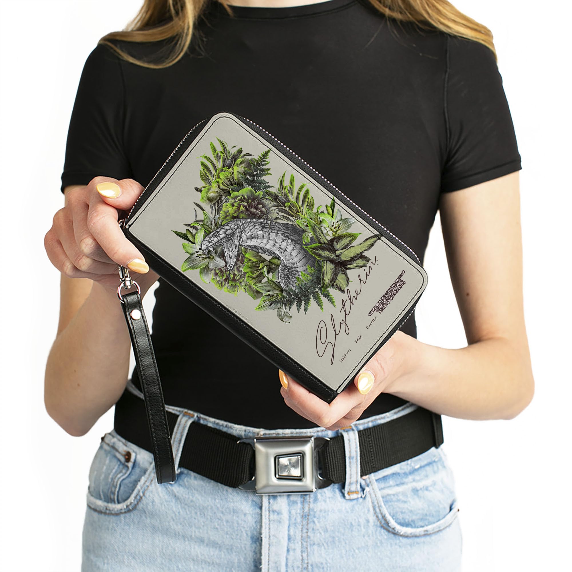 Buckle-Down Women's PU Zip Around Wallet Rectangle-Harry Potter, 7.5"x4.5"