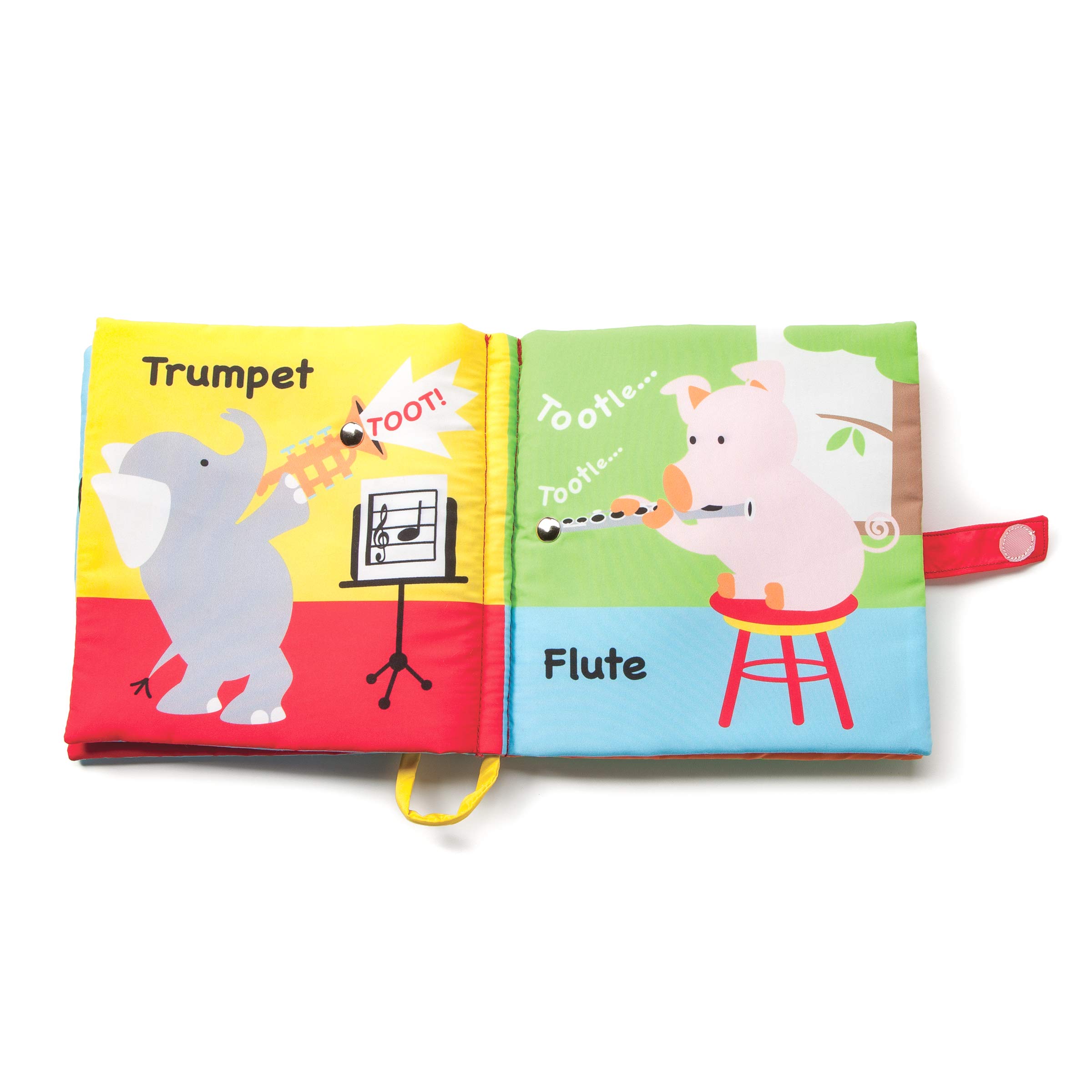 DEMDACO Playing Animal Friends Music Note Primary Hues Children's Musical Soft Book Toy