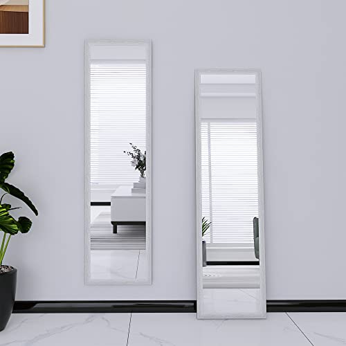 Beauty4U Full Length Mirror Wall Mirror Full Body Dressing Mirror Wall Mounted Hanging for Dorm Home, 50"x 14", White