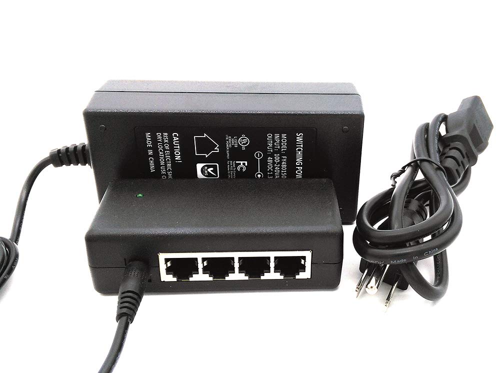 iCreatin 4-Ports PoE Injector Midspan, 48V65W PoE Switch Power Over Ethernet Supply for 4 IP Camera, VOIP Phones or Access Points