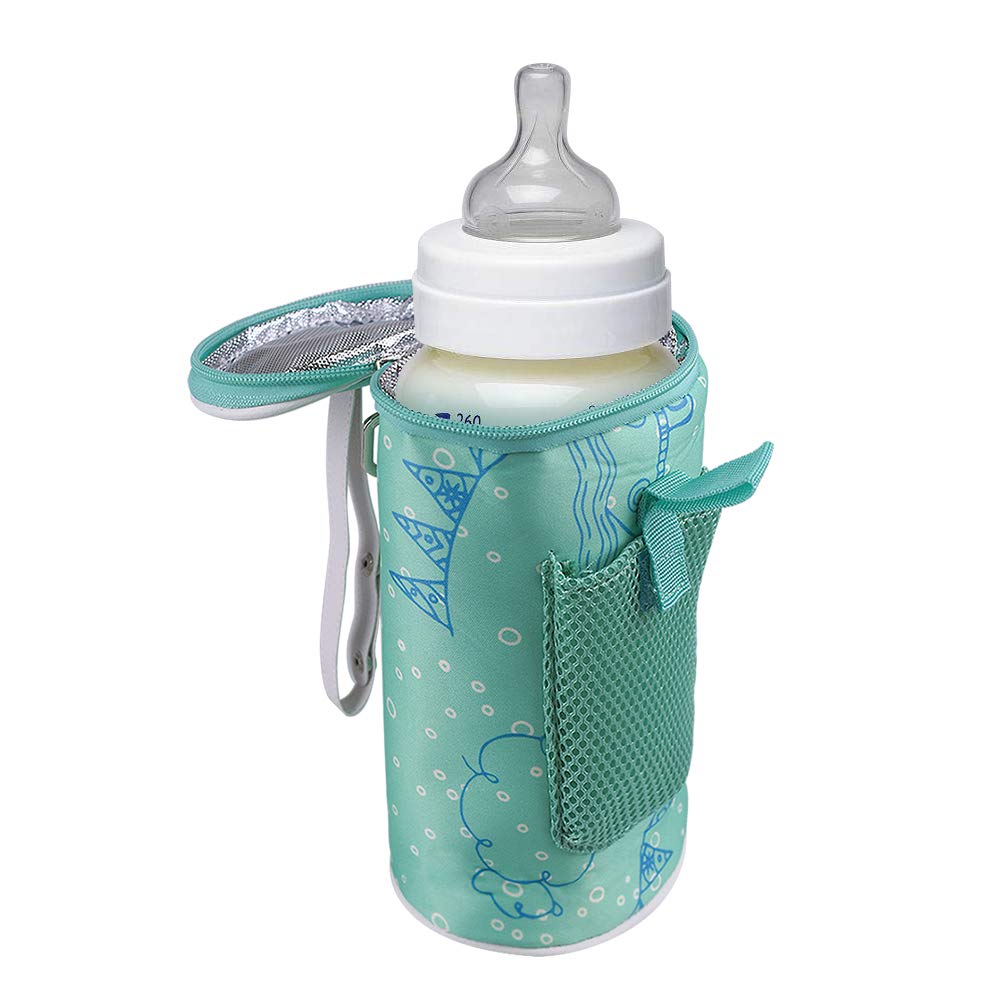 Topwon Baby Milk Bottle Warmer Bag Portable USB Breast Milk Keep Warm Bag Insulated Baby Bottle Tote Bag for Outside Walk, Shopping, Travelling