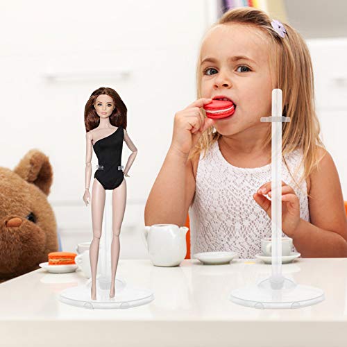 ARTIBETTER 12Pcs Doll Stand Transparent Doll Stand Plastic Doll Display Holder Clear Action Figures Doll Accessories