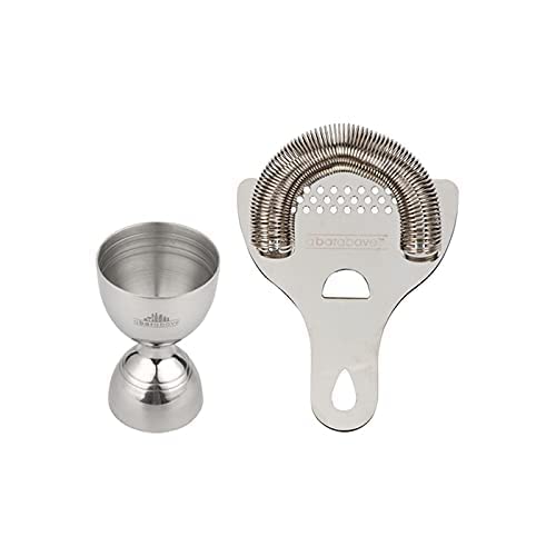 A Bar Above Bundle: 1oz/2oz Stainless Steel Bell Jigger and Stainless Steel Hawthorn Cocktail Strainer