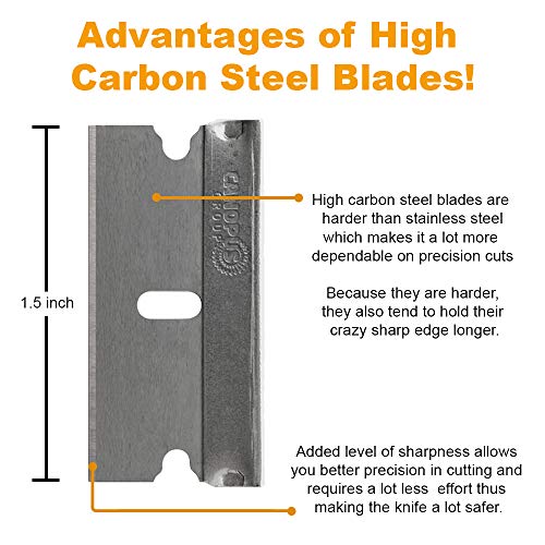 CANOPUS Single Edge Industrial Razor Blades (Razor 100) (Razor 100)