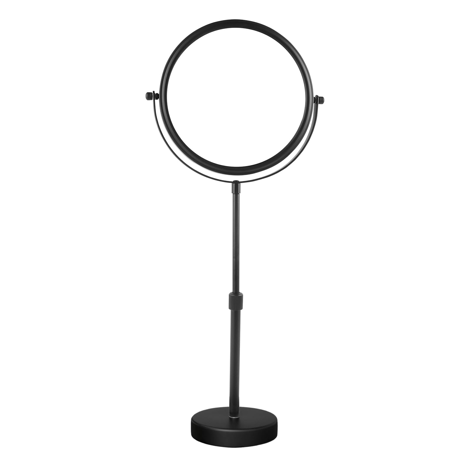 Nicesail Higher Taller Tabletop Makeup Mirror of 8 Inch, 5X Magnified Makeup Mirror Countertop Standing, Height Adjustable, Double Sided Mirror in Matte Black (8 Inch, 5X)âŚ