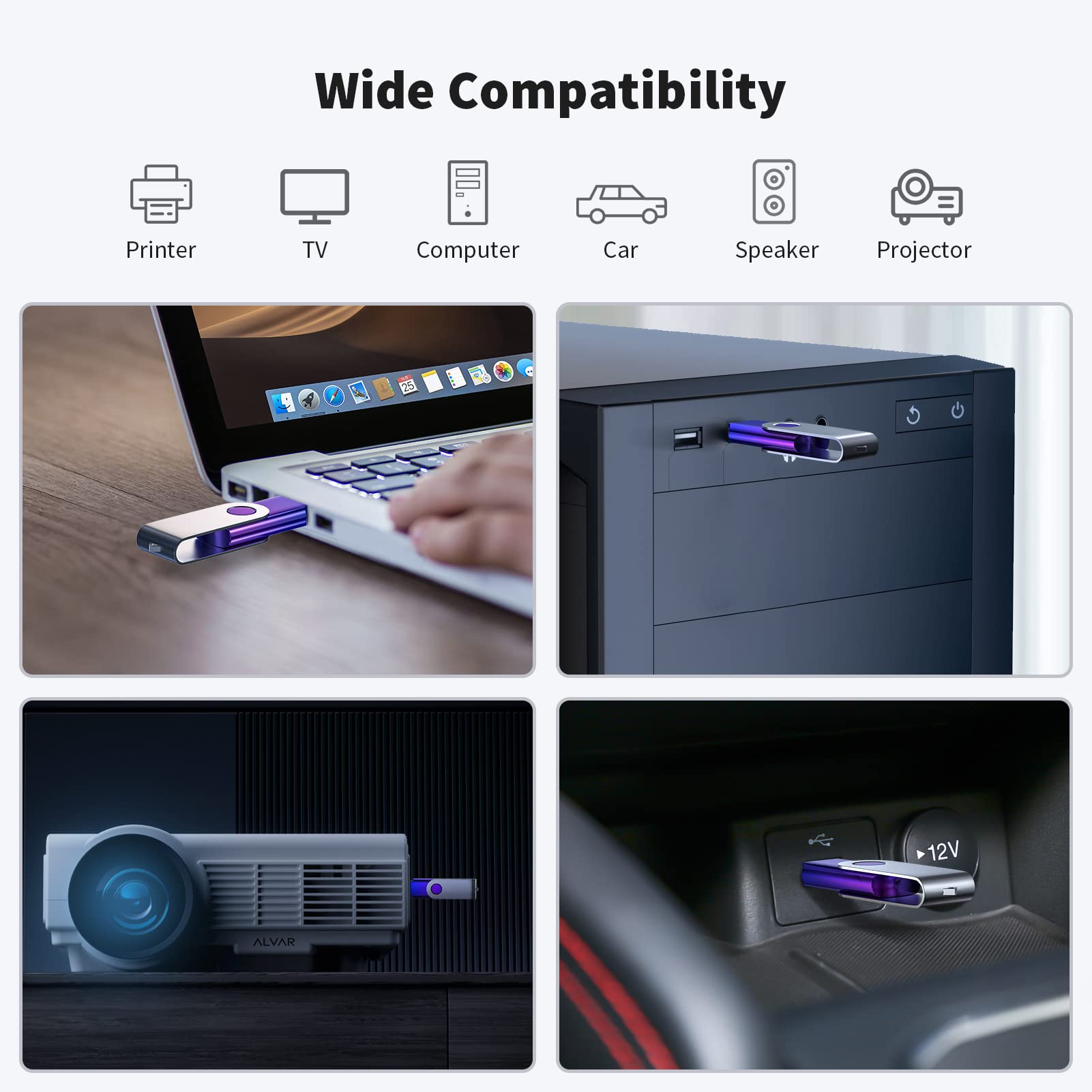ABLAZE 32GB Flash Drives 10 Pack, Premium USB 2.0 Flash Drives Bulk Thumb Drives Pack 32GB USB (New Version