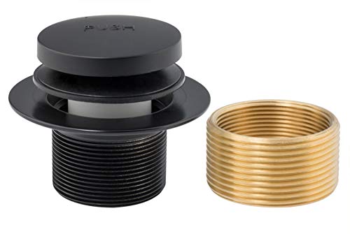 Artiwell Tip-Toe Tub Trim Set with Two-Hole Overflow Faceplate, Replacement Bath Drain Trim Kit with 2-Hole Overflow Faceplate and Universal Fine/Coarse Thread (MATT Black)