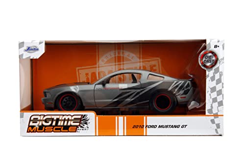 Big Time Muscle 1:24 2010 Ford Mustang GT Die-Cast Car, Toys for Kids and Adults(Charcoal Grey)