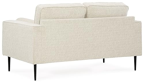 Signature Design by Ashley Hazela Contemporary Loveseat with 2 Bolster Pillows, Beige