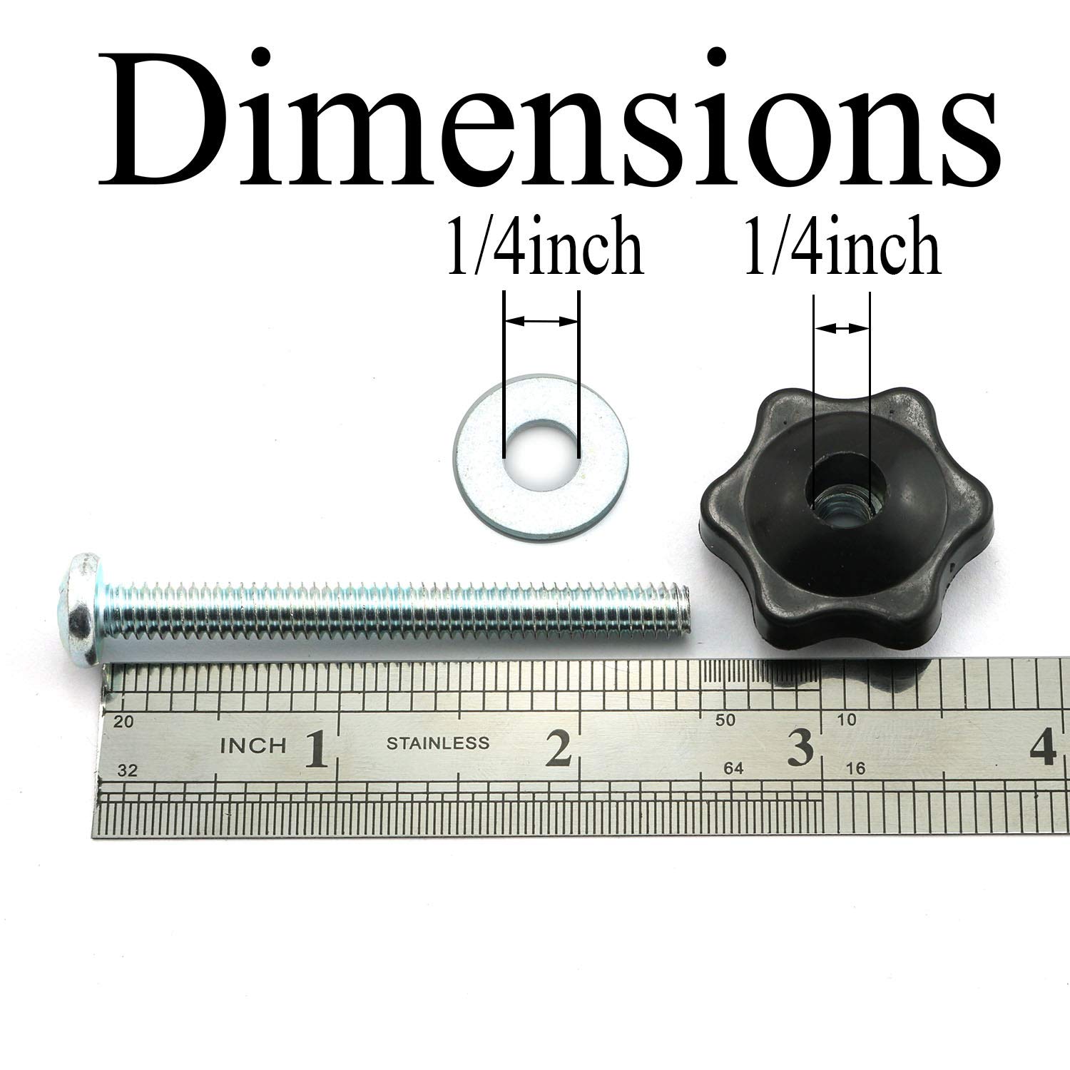 RuiLing 8 Set T-Track Knobs Kit Hex Head Manual Nut with Full Thread Outer Bolts and Washers