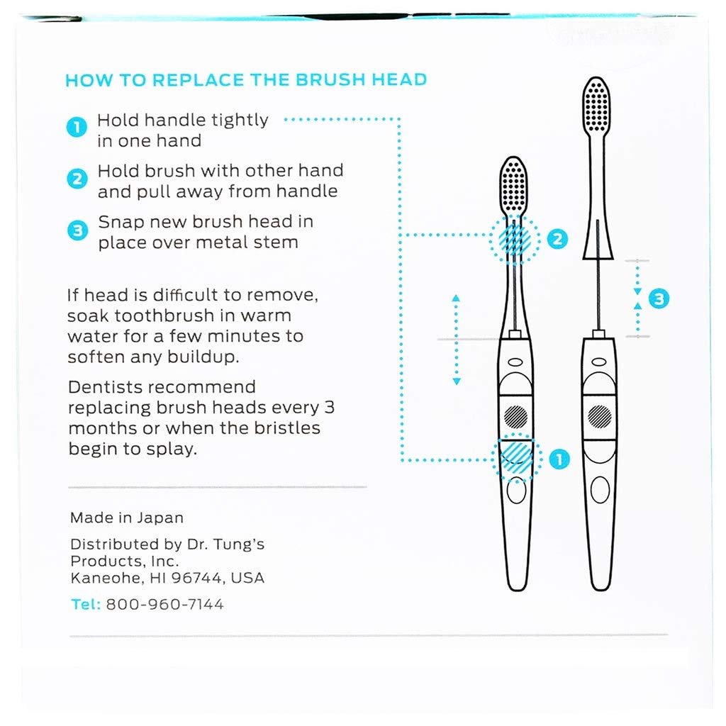 DR TUNG'S Ionic Hygienic Replacement Brush Heads - 2 count (Pack of 3)