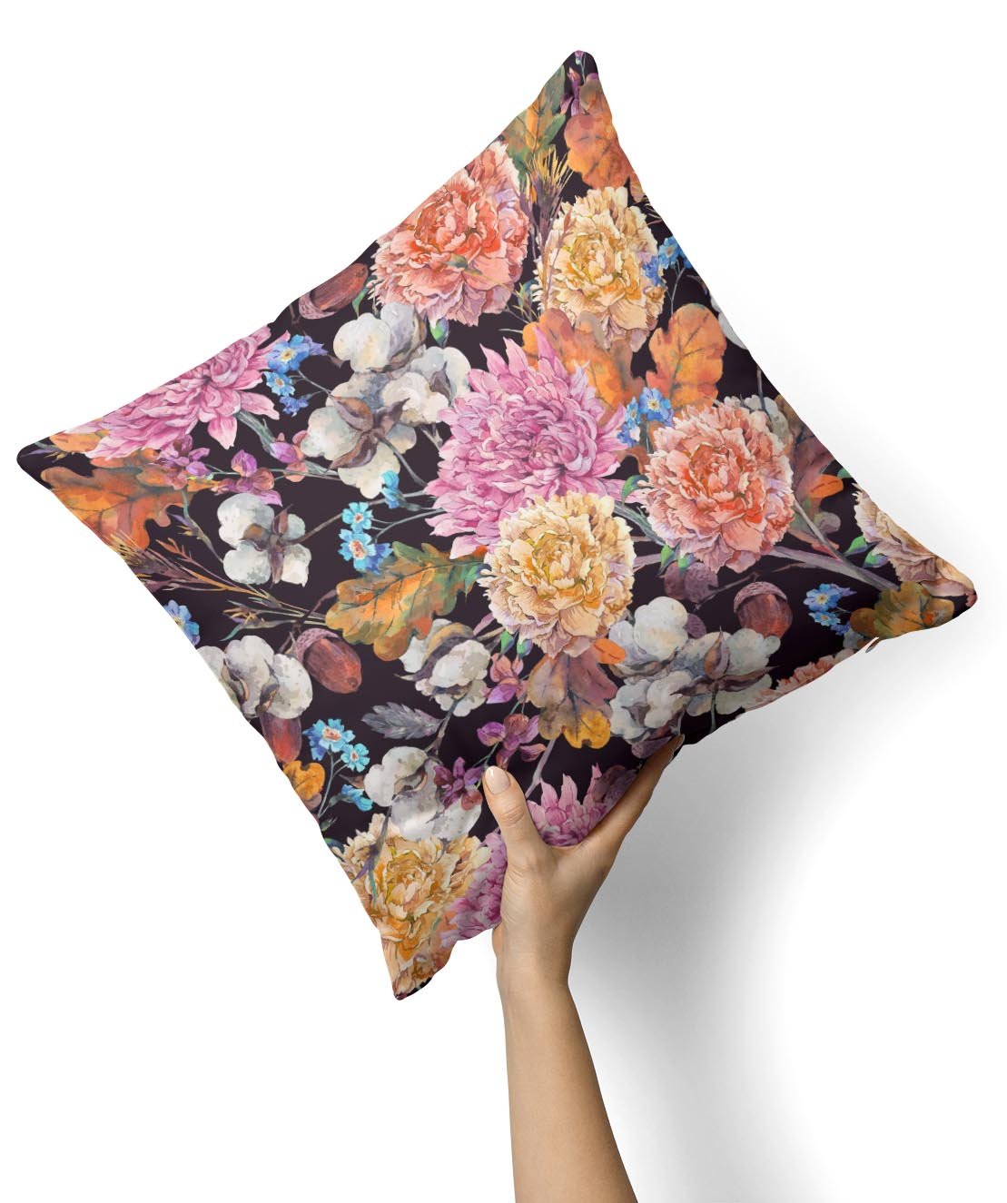iiRov Summer Design Ink-Fuzed Decorative Throw Pillow - Summer Watercolor Floral v1