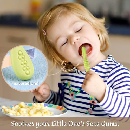 5 Pack Silicone Baby Spoons, First Stage Baby Spoons Self Feeding for Led Weaning, Food Grade Soft Silicone Toddler Utensils