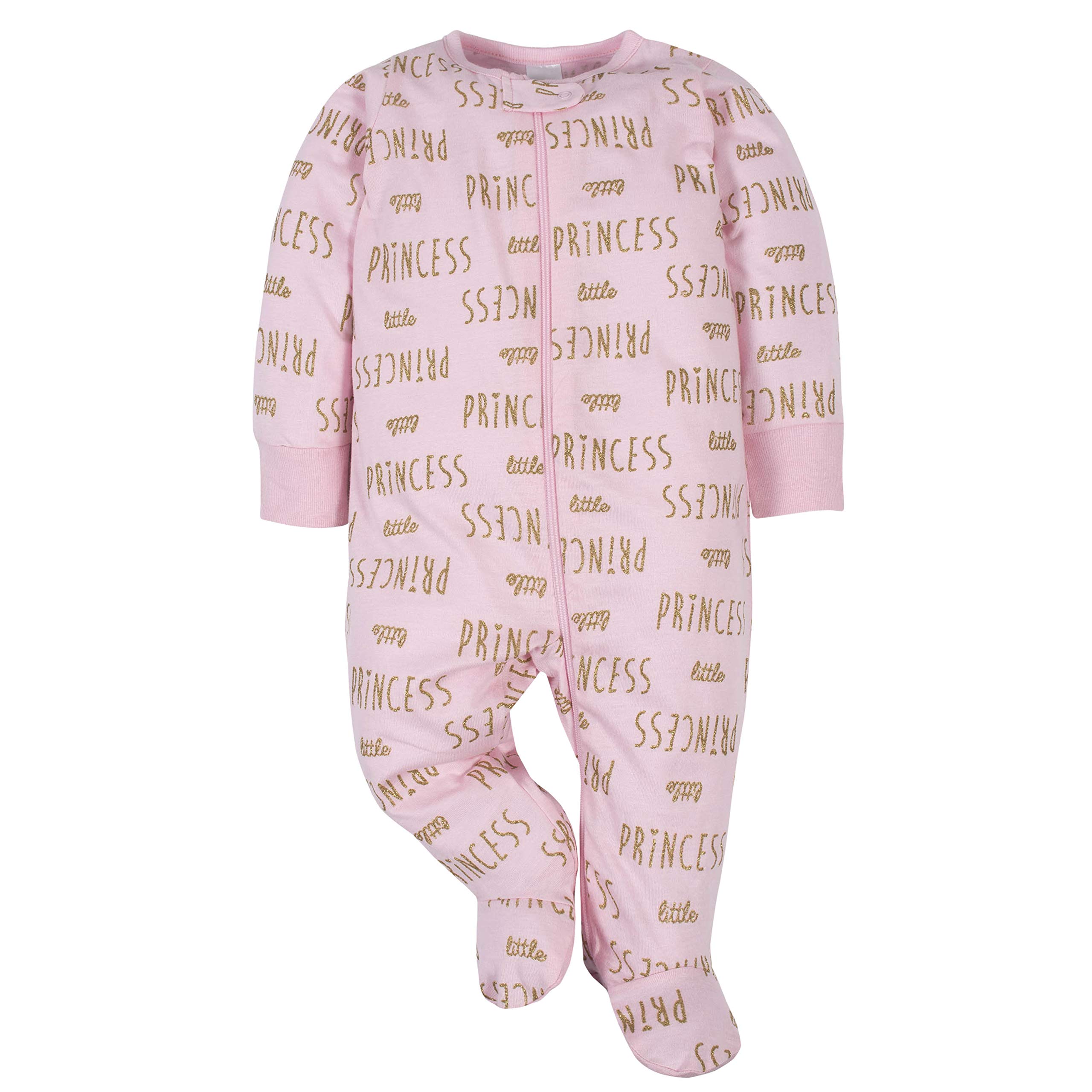 Gerber Baby Girls 4 Pack Sleep 'N Play Footie Princess Pink 0-3 Months