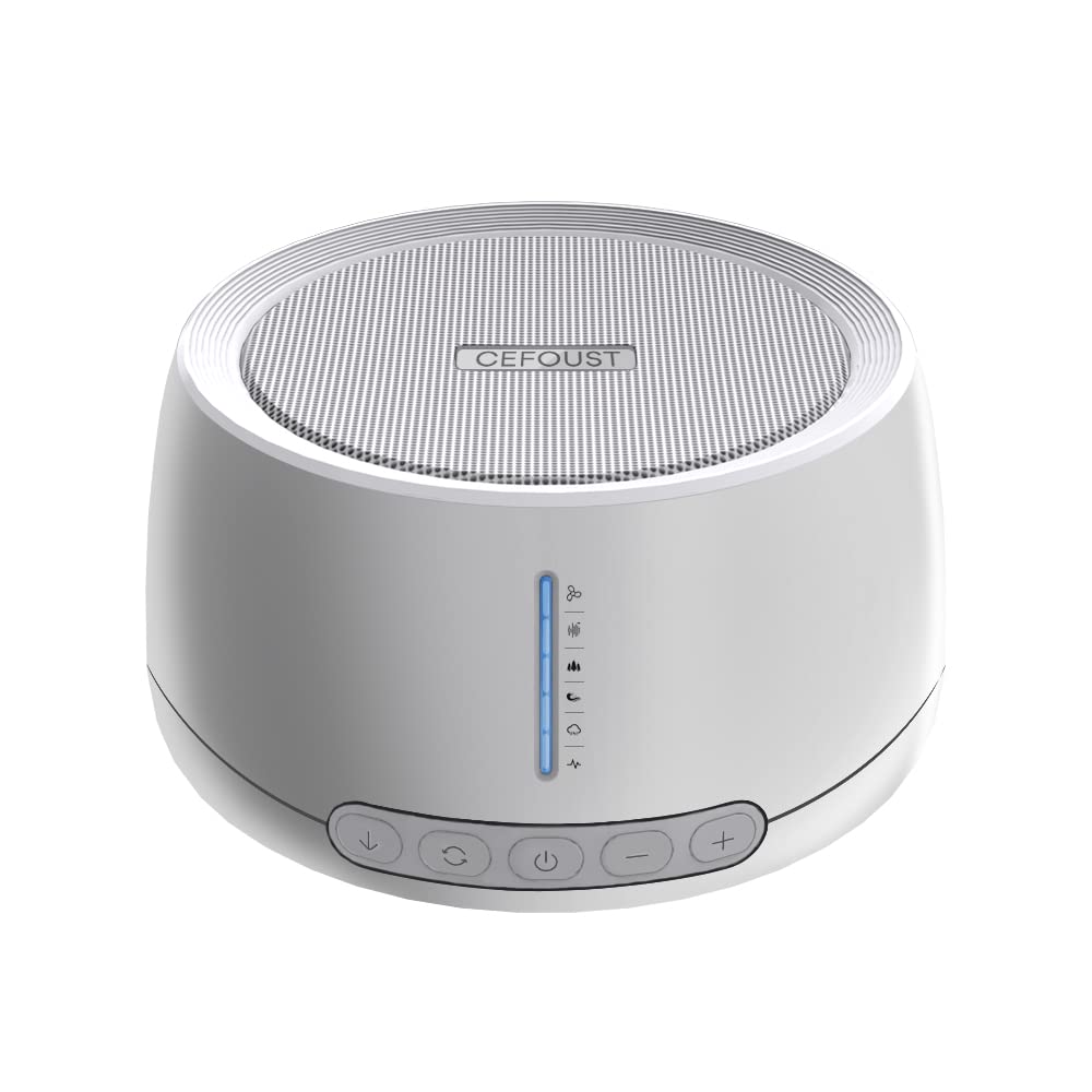 Cefoust White Noise Machine,Portable Sound Machine with 30 High Fidelity Soothing Sounds,Auto-Off Timer 36 Levels Audio Size Adjustment,Sleep Sound Machine for Baby Adults Kids(White) …