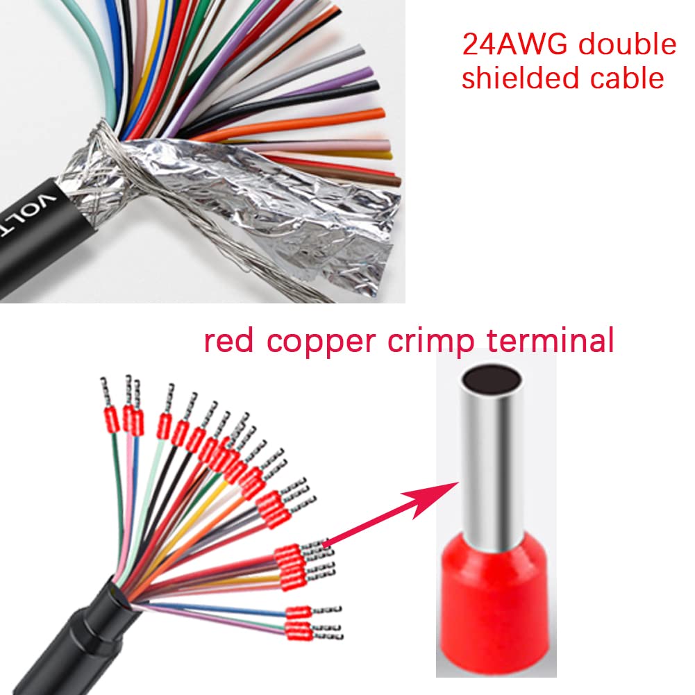 ANMBEST DB25 Solderless Breakout Connector with 5Ft 24AWG Replacement Cable, Metal Shell RS232 D-SUB Serial to 25-Pin Port Terminal Male Adapter Connector Breakout Board