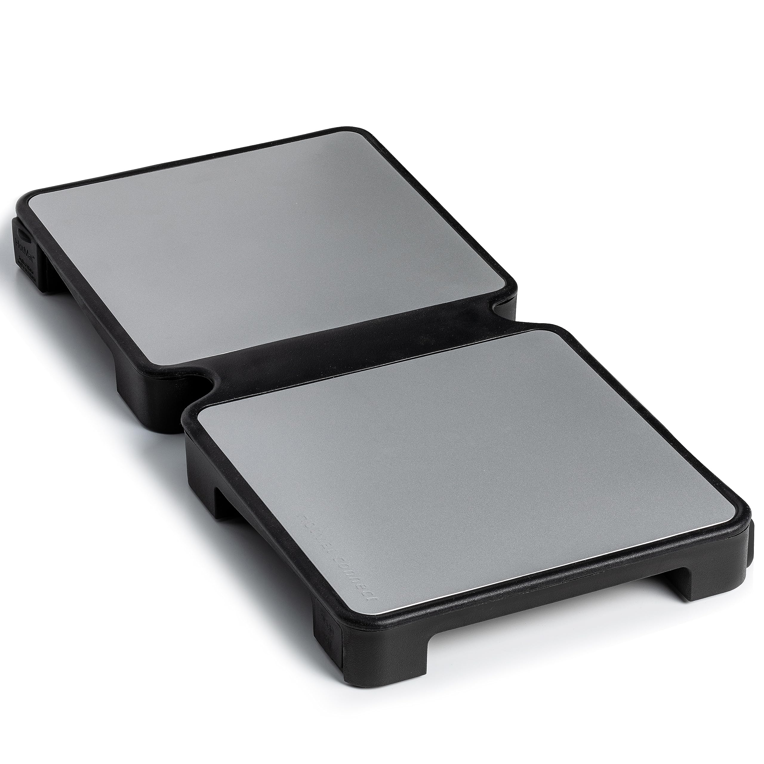 HotMat Connect Food Warmer Tray - Foldable with Silicone and Adjustable Temperature - Modular Compact Warming Plate for Home Dinners, Parties and Buffets - Black, 2-Dish (1-Pack)