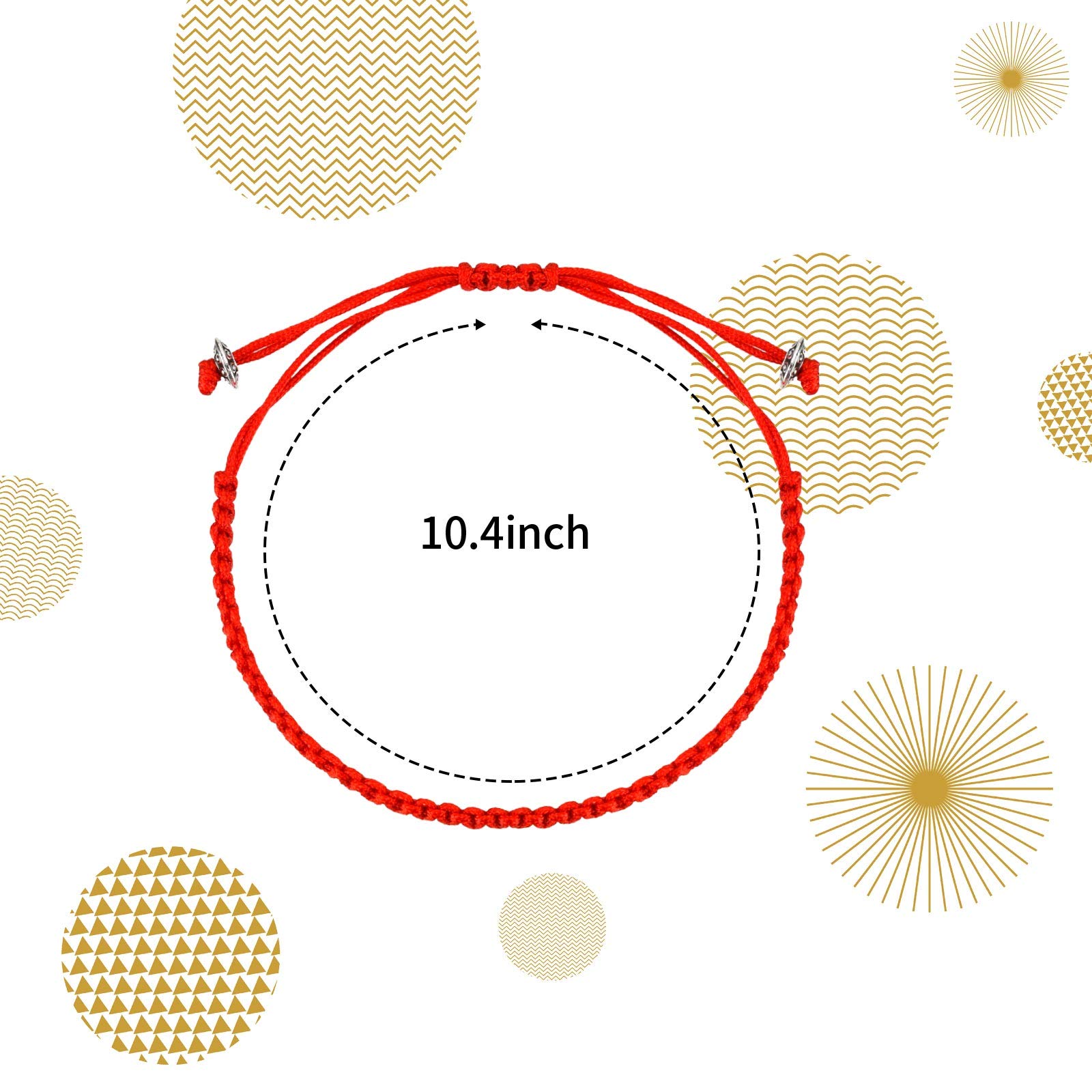 6 Pieces Red Bracelet Protection Red String Bracelet Adjustable Braided Knot Kabbalah Bracelet with Amulet for Protection, Good Luck, Friendship, Graduation, Birthday, Lovers (Basic Style)