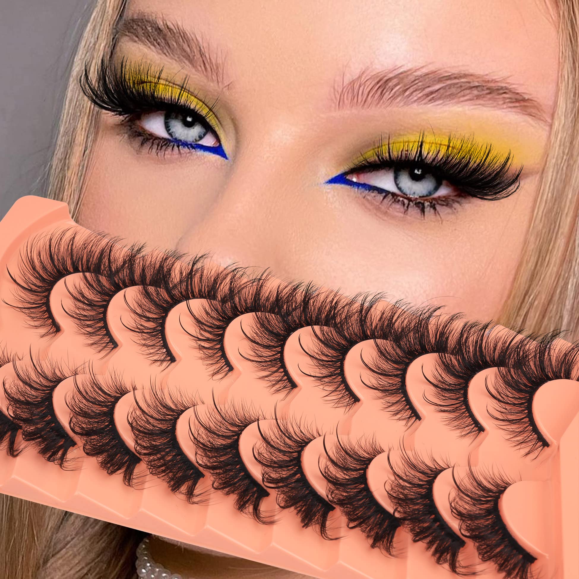 ALICE Eyelashes Fairy Fox Eye Lashes False Eyelashes Mink Wispy Strip Lashes Pack Fluffy Volume Cat Eye Lashes Fake Eye Lashes 9 Pairs
