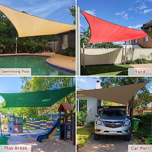 Artpuch 12'x12' Customize Dark Green Sun Shade Sail UV Block 185 GSM AT0812 Commercial Rectangle Outdoor Covering for Backyard, Pergola (Customized Available)