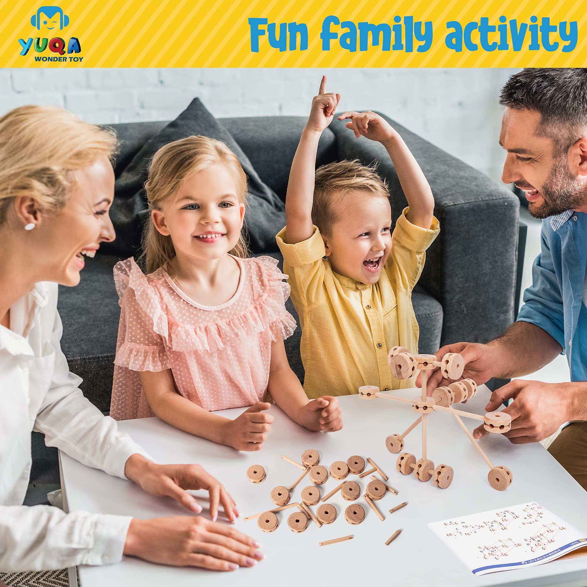 Building Blocks for Kids Ages 4-8 for Preschool Kids-60 Toys Blocks Set 6-12 Years Old to Create Various Shapes-Stimulating Different Toy for Children-Instruction Manual Included - Unique Gift