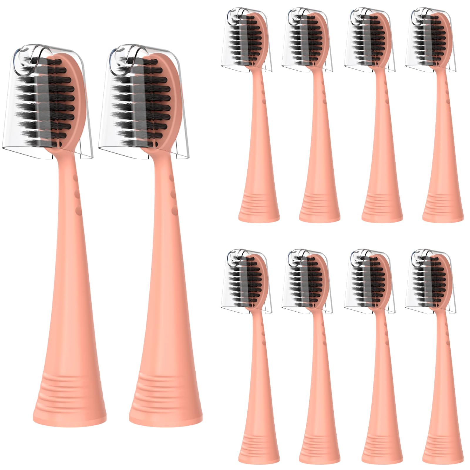 Replacement Toothbrush Heads with Covers for Burst (8 Count, Black)