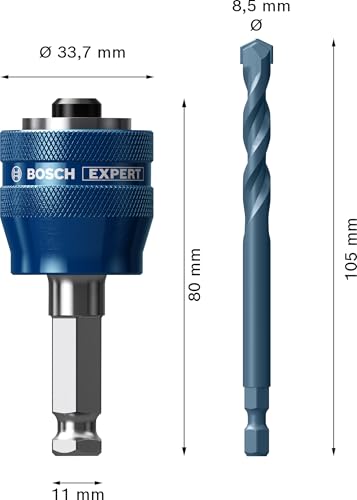 Bosch Professional 2x Expert Power Change Plus Hole Saw System Adapters (Ø 8,5 mm, Accessories Rotary Impact Drill)