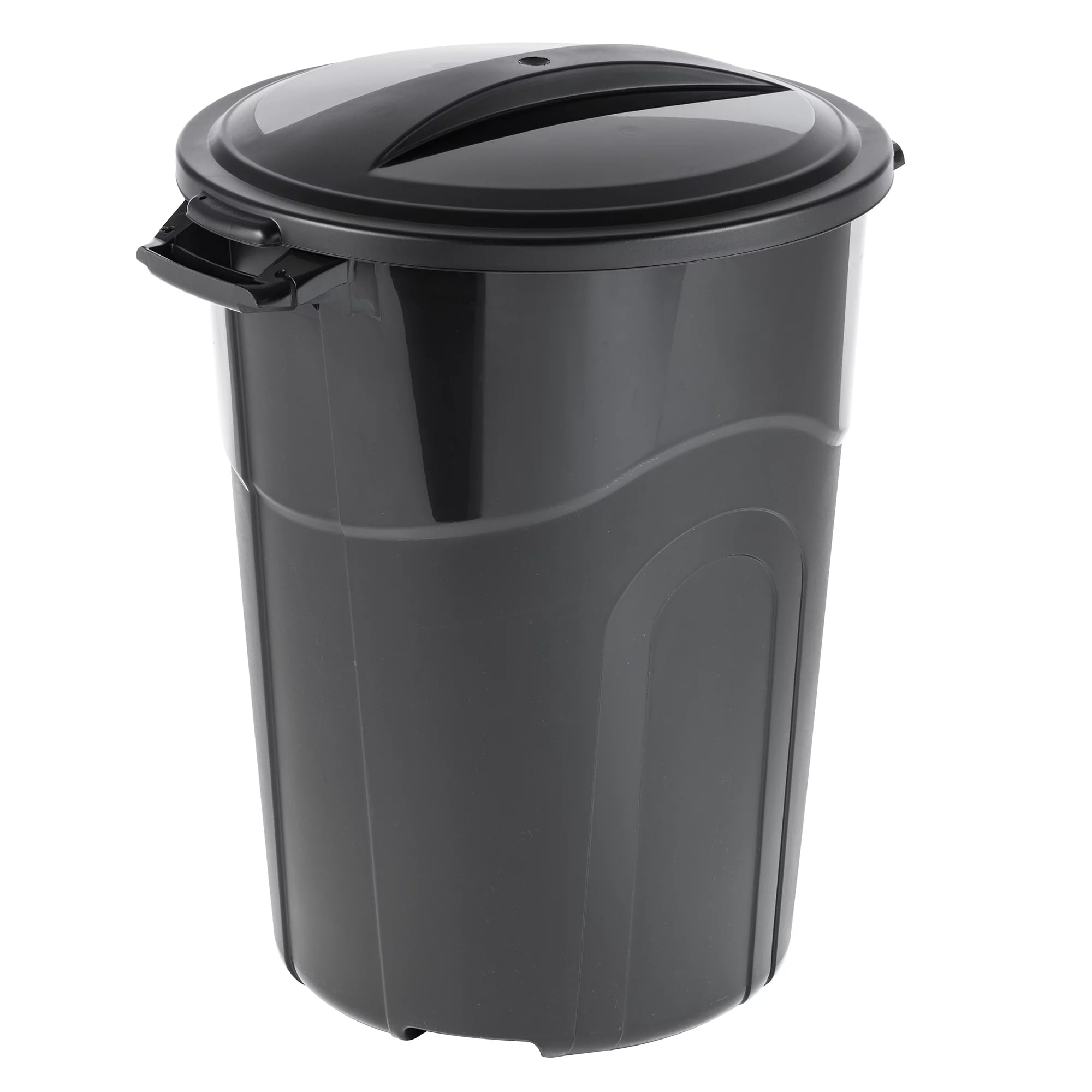 Akaccc 32 Gallon Heavy Duty Plastic Garbage Can, Included Lid, Indoor/Outdoor, Black