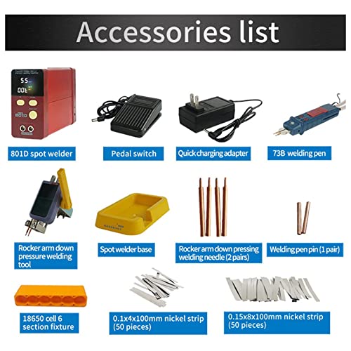 ALSUP Capacitor Energy Storage spot Welder, 801D, 12KW Mini Portable Precision Pulse Battery Welder, Suitable for 18650, 14500 Lithium Battery Pack Construction