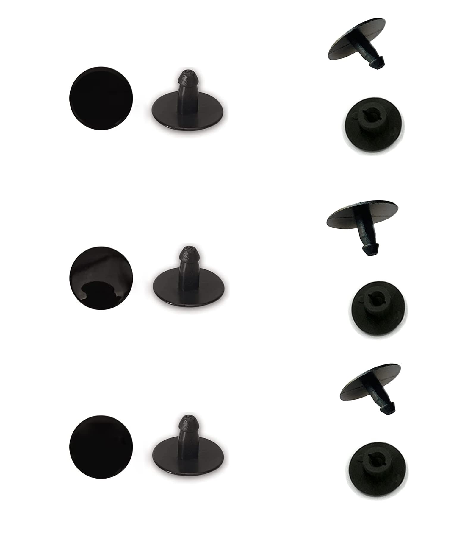 6 Sets Replacement Rivets Button Strap Compatible for Clog Shoe Strap 16mm Size Rivets Repair (Black)