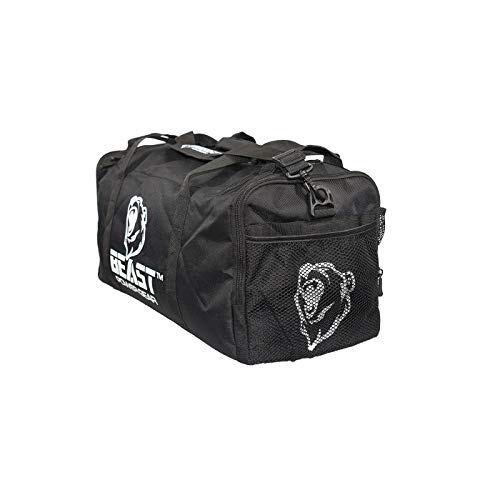 Beastpowergear Gym Duffle Bag- Workout, Boxing, MMA, Sports Bag with Shoes Compartment and Adjustable Shoulder Strap for Men and Women (Black)