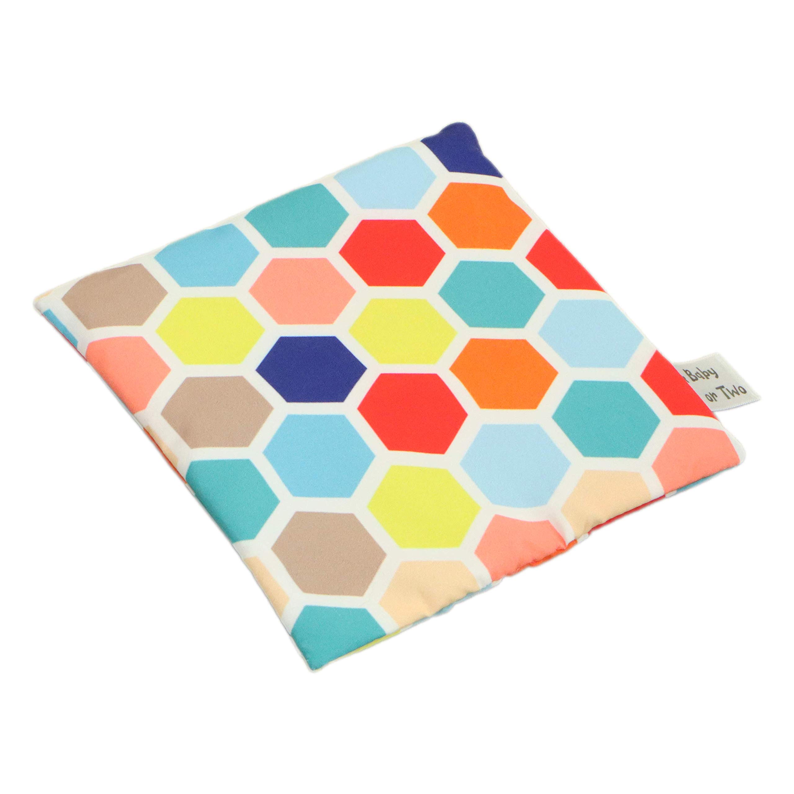 A Baby or Two Crinkle Paper Sensory Touchy Crinkly Toy Brain Mind Stimulation Development Design for Infants, Babies and Toddlers 6 x 6 Inch (Colorful Hive)