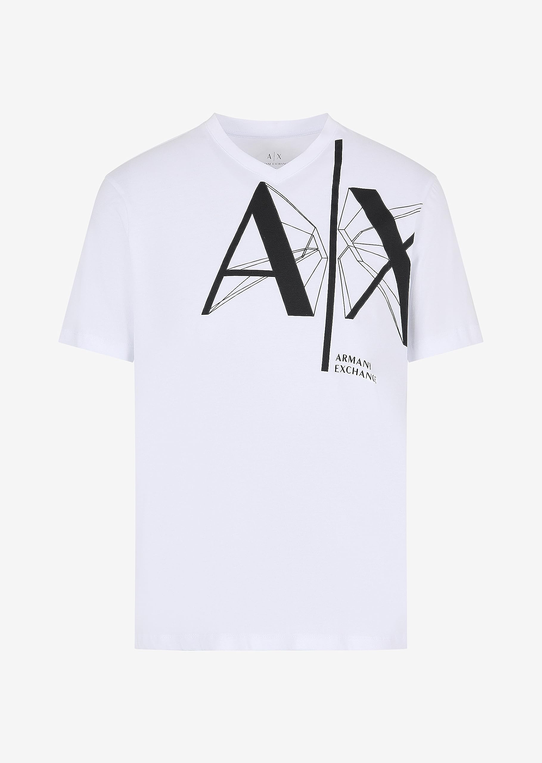 A | X ARMANI EXCHANGE Men's Regular Fit V Neck AX Logo Tee, Cyber Yellow, XL