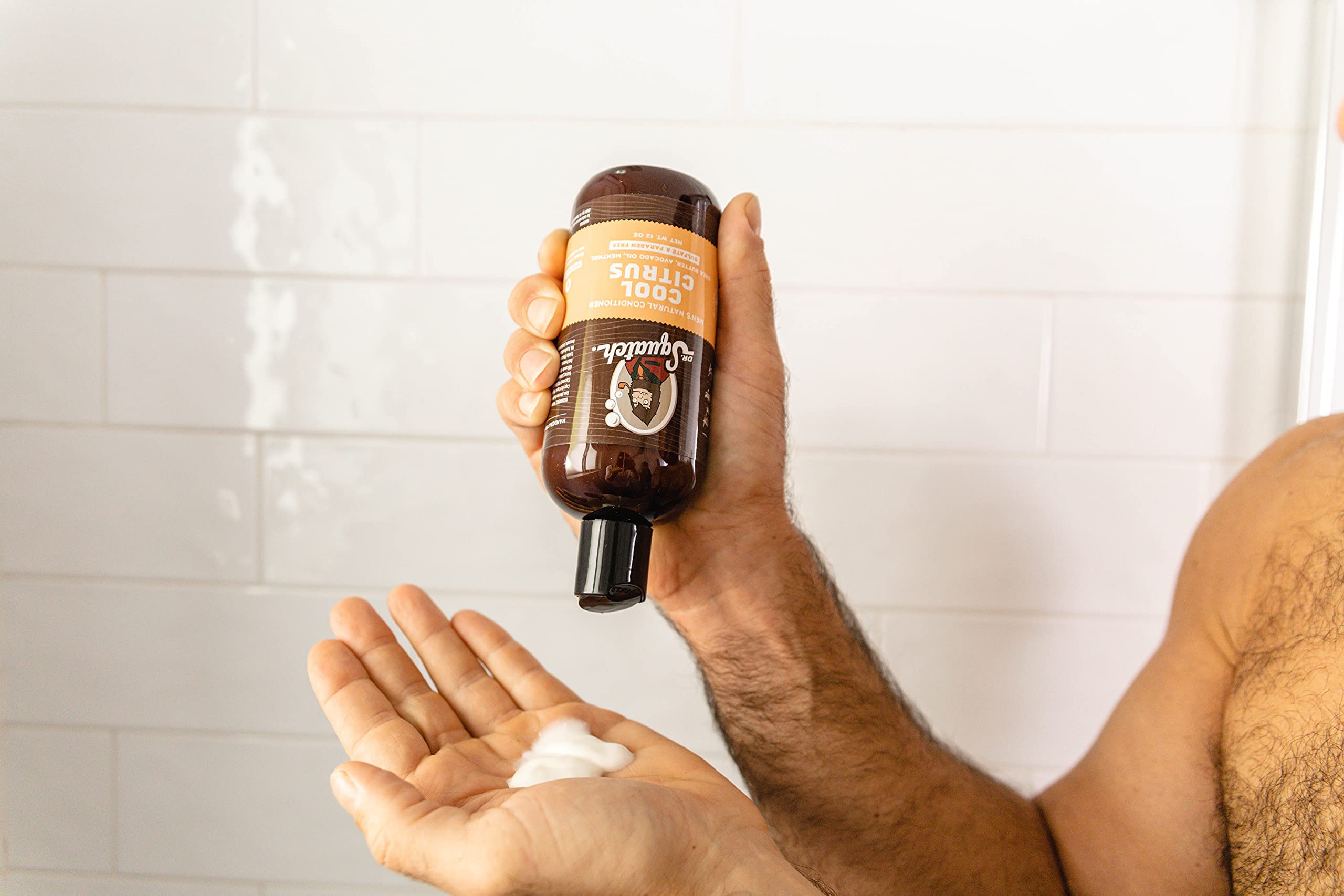 Dr. Squatch Cool Citrus Conditioner for Men – Daily Hair Conditioner – Stimulates, Hydrates, Soothes Scalp – Naturally Sourced with Organic Peppermint, Calendula, Clary Sage