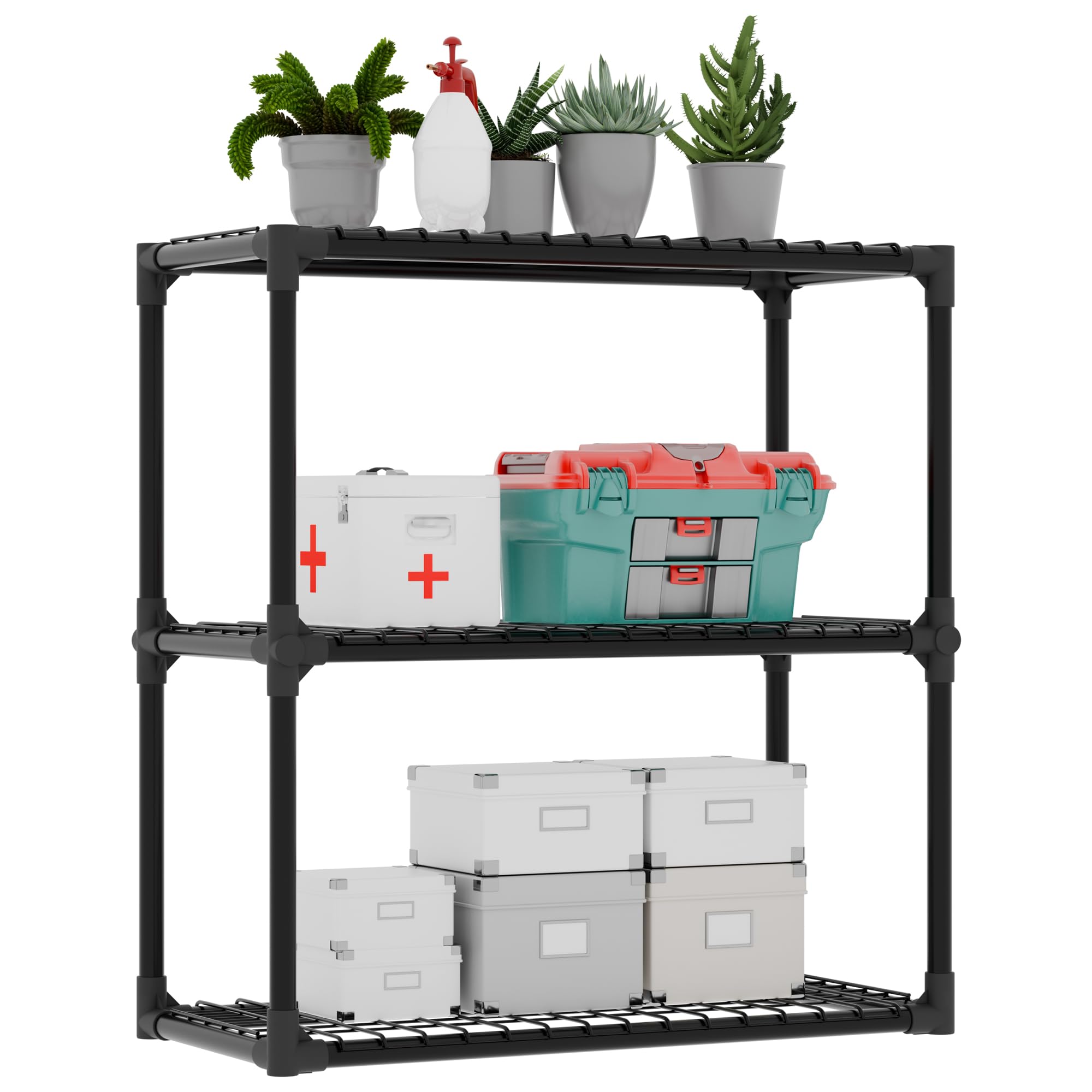ALTLER Heavy Duty 3-Shelf Shelving Unit Standing Storage Shelf Units for Laundry Bathroom Kitchen Pantry Closet