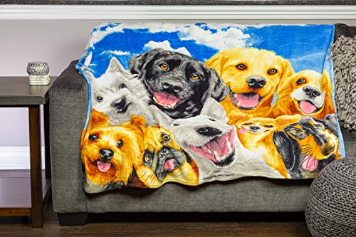 Dogs Selfie Super Soft Plush Fleece Throw Blanket & Puppy Collage Super Soft 50" x 60" Plush Fleece Throw Blanket by Jenny Newland
