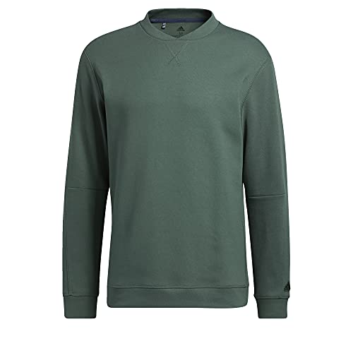 adidas Golf Men's Go-to Crew Sweatshirt, Green, 2 Extra Large