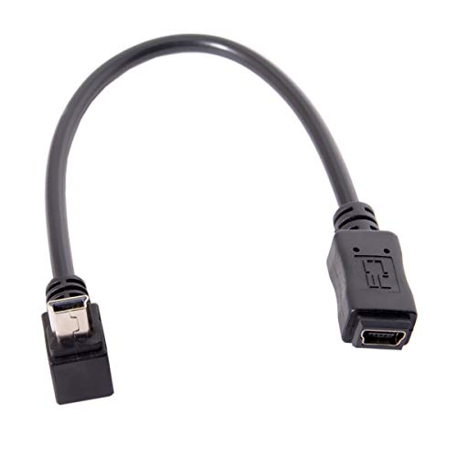 chenyang 2 Pack Mini USB Extension Cable USB 2.0 Mini USB 5Pin Male to Female 90 Degree Angled Data Power Extension Cable Adapter 0.2M