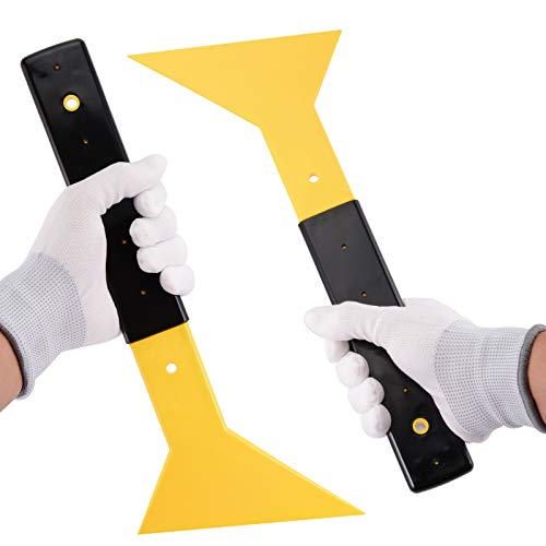 Ehdis 12.6x5 Inch Long Handle Scraper Plastic Water Car Squeegee with Black Rubber Grip Handle for All Types of Window Tint Film, Decals, Wrapping,Cleaning